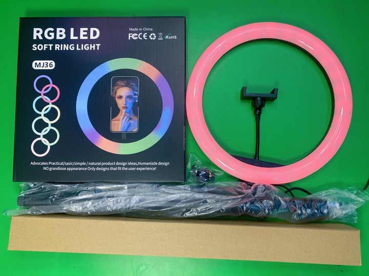14 Inch MJ36 RGB Soft Ring Light Circle Photography Lighting 16 Colour Led RGB Ring Light with ...